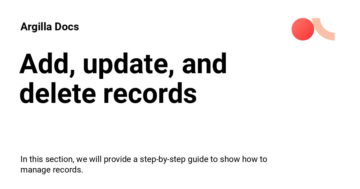 Add, update, and delete records - Argilla Docs